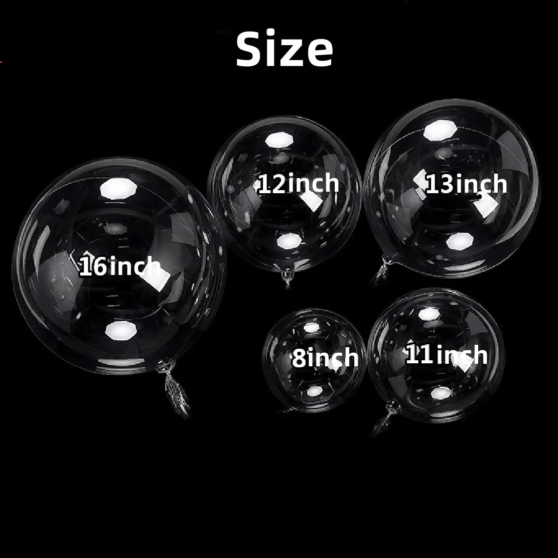 10pcs Transparent Bobo Balloon 10/18/20/24inch Happy Birthday Bobo ...