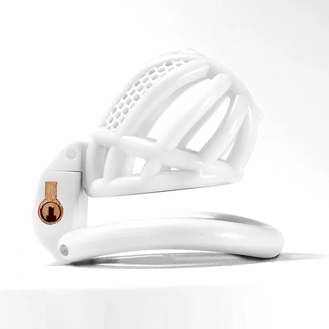 Mini Male Chastity Penis Device Chrome CBT Slave Gay with Curved Lock ...