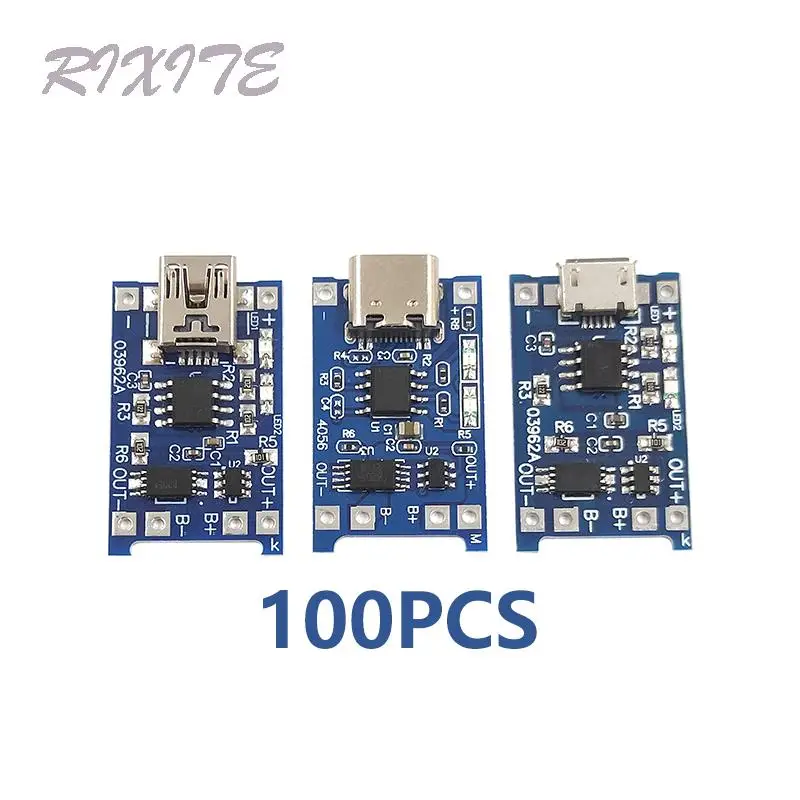 100PCS-5V-1A-Type-c-Micro-Mini-USB-18650-Lithium-Battery-Charging-Board ...