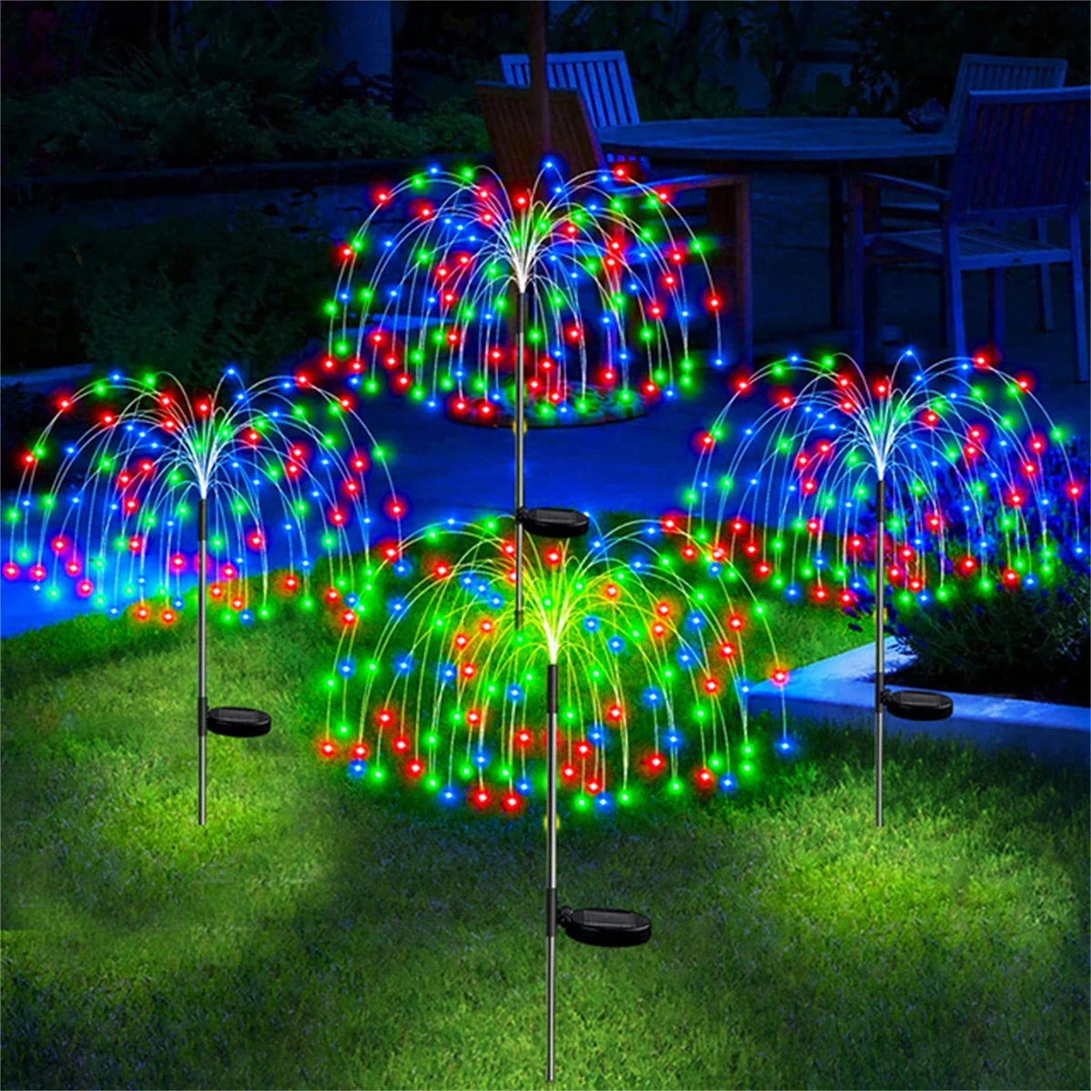LED Outdoor Solar Garden Light With Waterproof 8 Modes Fireworks Light ...