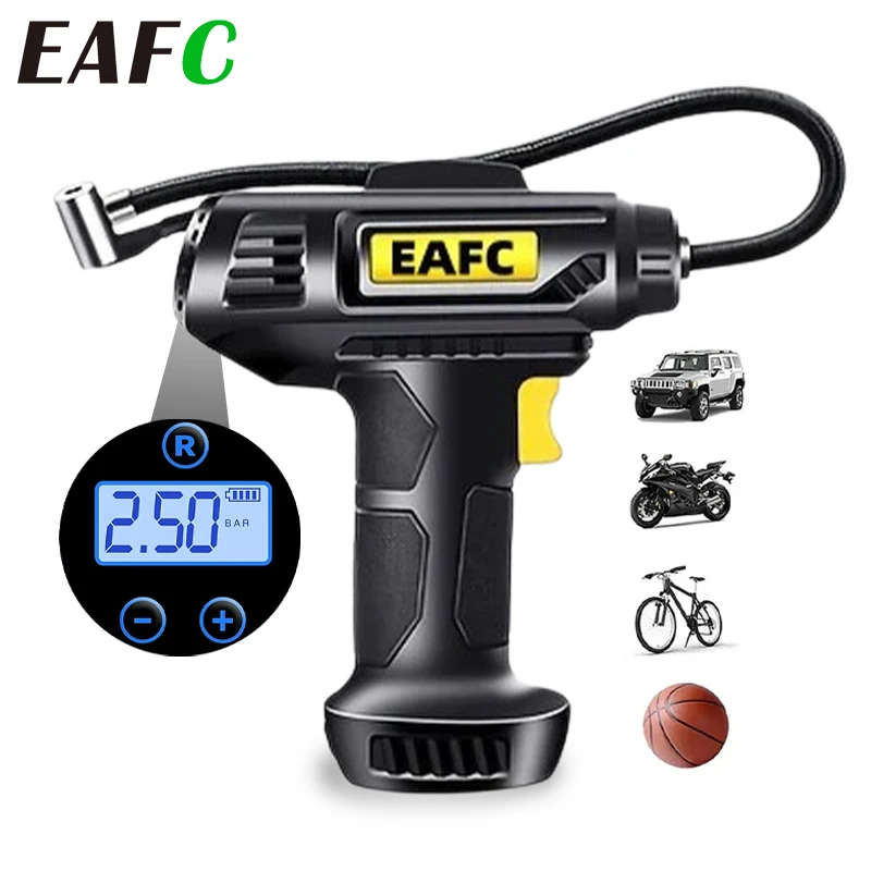 EAFC 120W Wireless/Wired Handheld Car Inflatable Pump Portable Air ...
