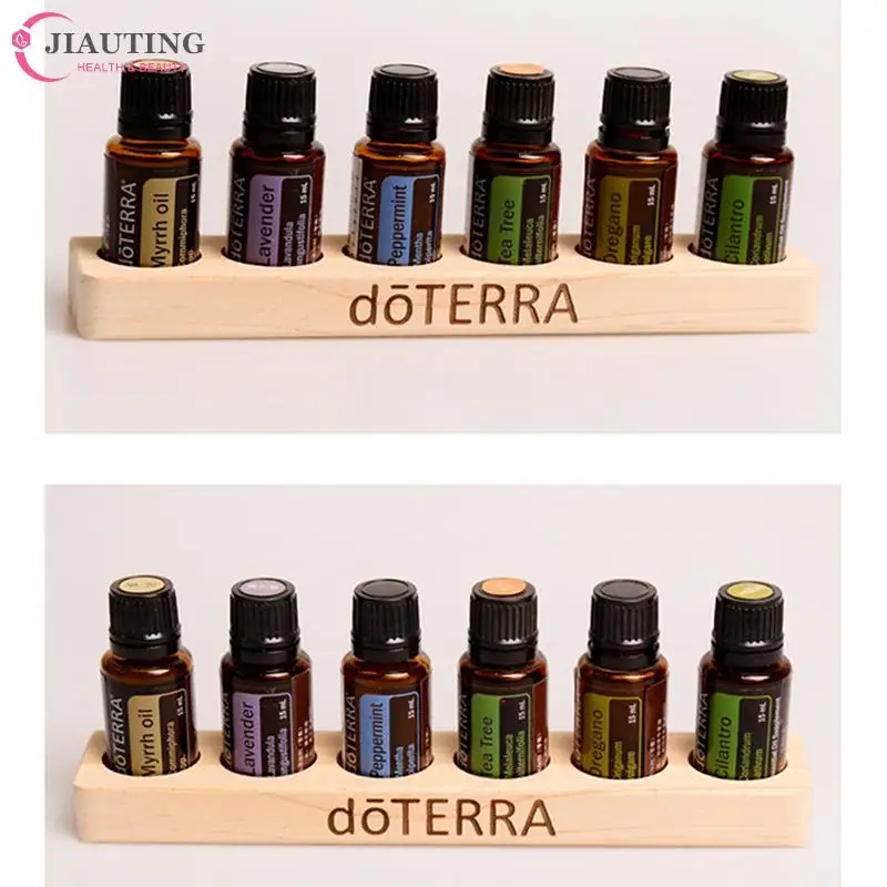 1pc Essential Oil Wooden Display Stand 6 Hole Essential Oil Storage ...