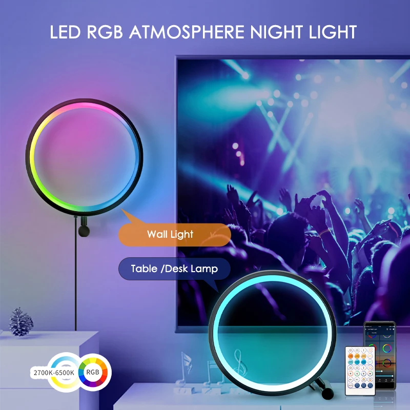 USB Led Night Light Lamps RGB Atmosphere Light Bedroom Decor Smart APP ...