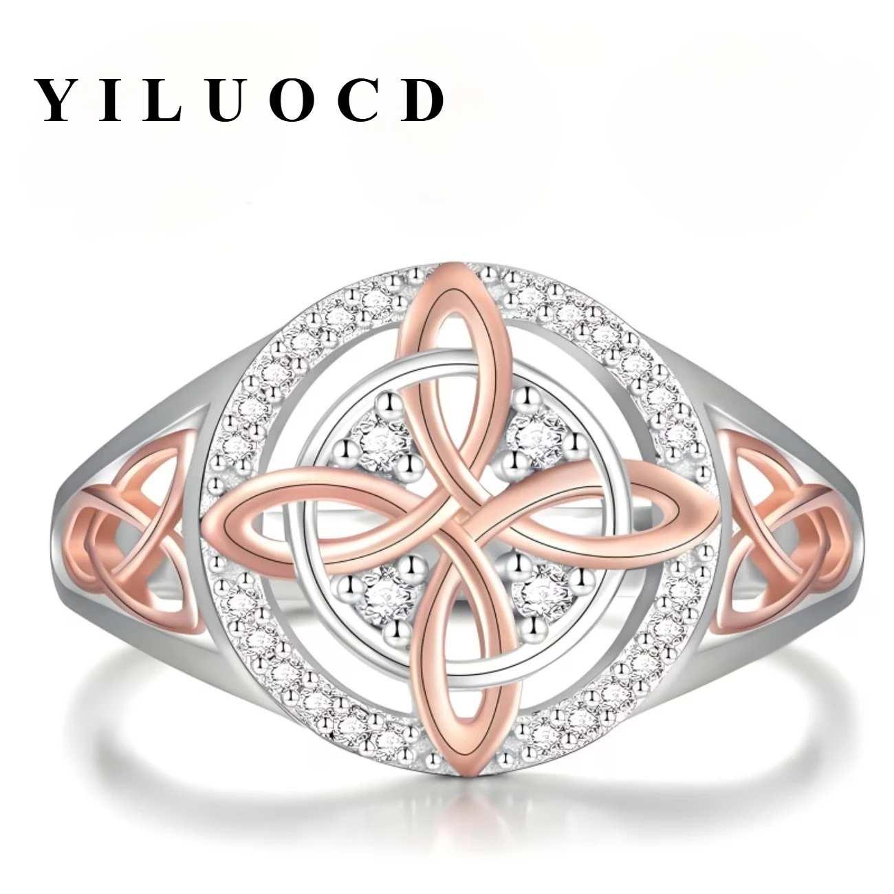 Anillos Originales Bicolor con Nudo de Bruja, Plateados en Plata con ...