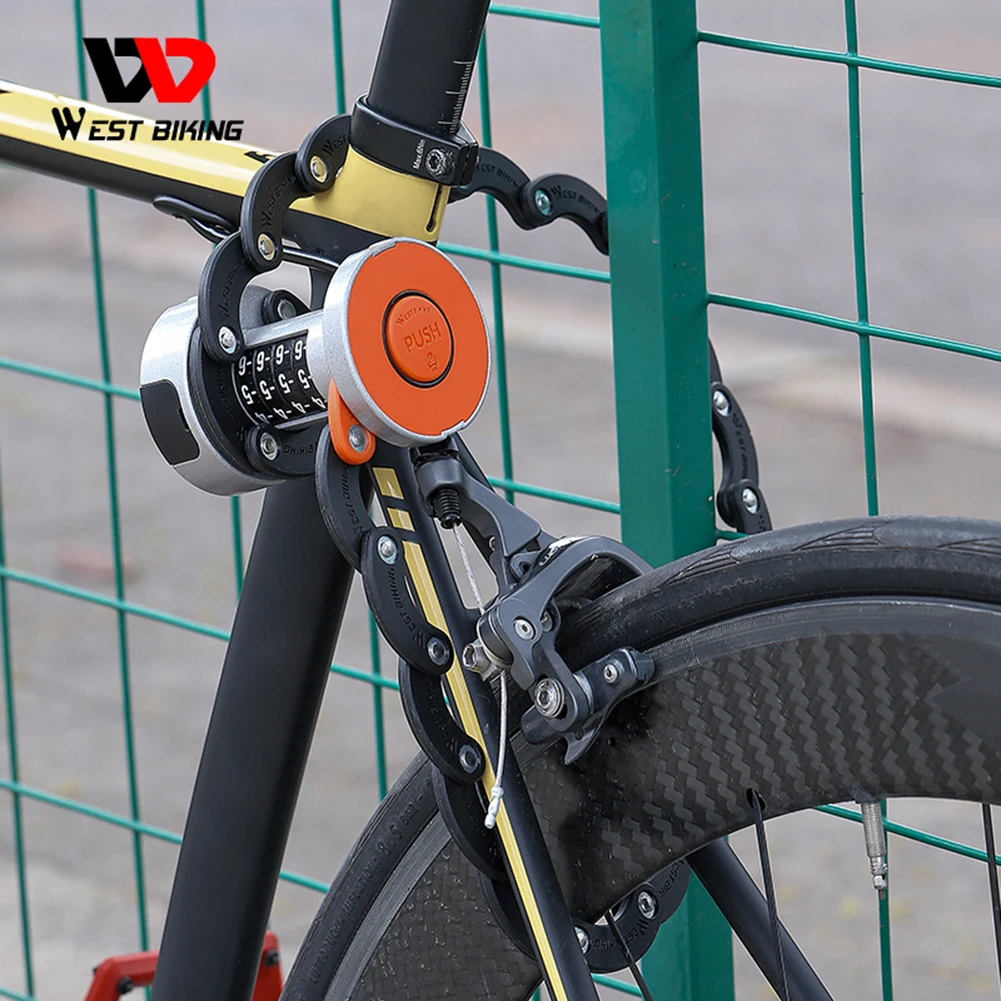 WEST-BIKING-Anti-theft-Bicycle-Lock-MTB-Road-Bike-Safety-Chain-Lock ...