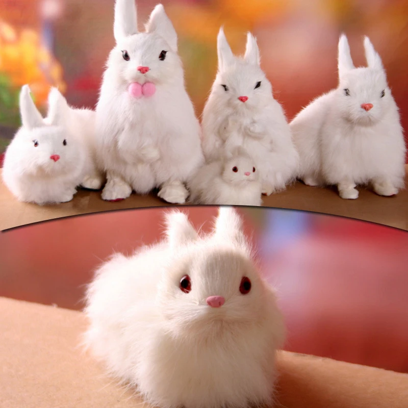 Simulation-White-Rabbit-Model-Mini-Artificial-Animals-Hard-Model-Toy ...