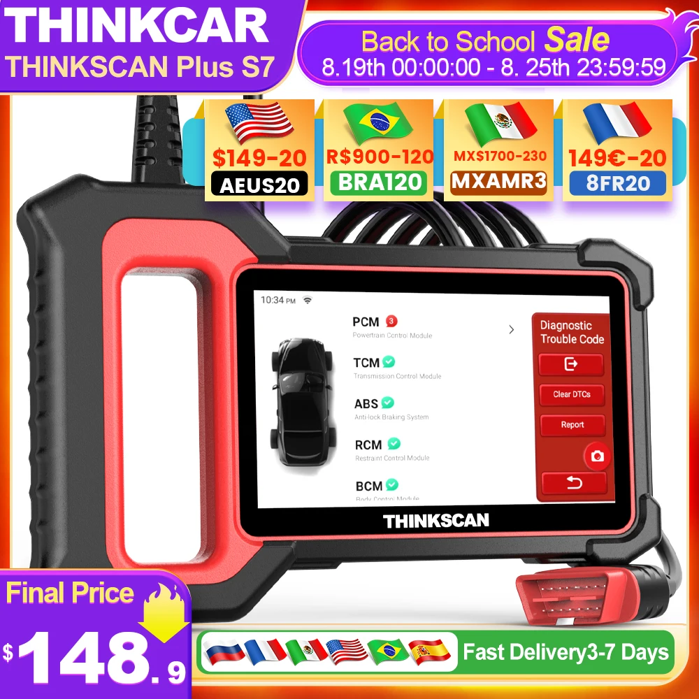 THINKCAR-ThinkScan-Plus-S7-S6-S4-OBD2-Scanner-Check-ABS-SRS-ECM-TCM-BCM ...