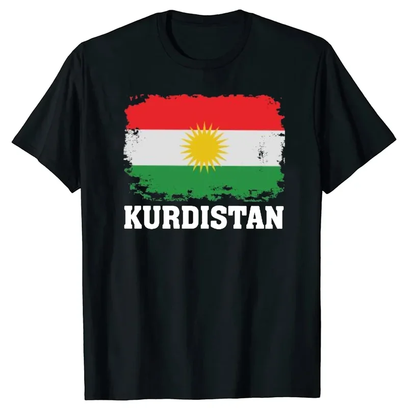 Funny-Kurdistan-Kurdish-Flag-Vintage-Aged-Look-T-Shirts-Summer-Style ...