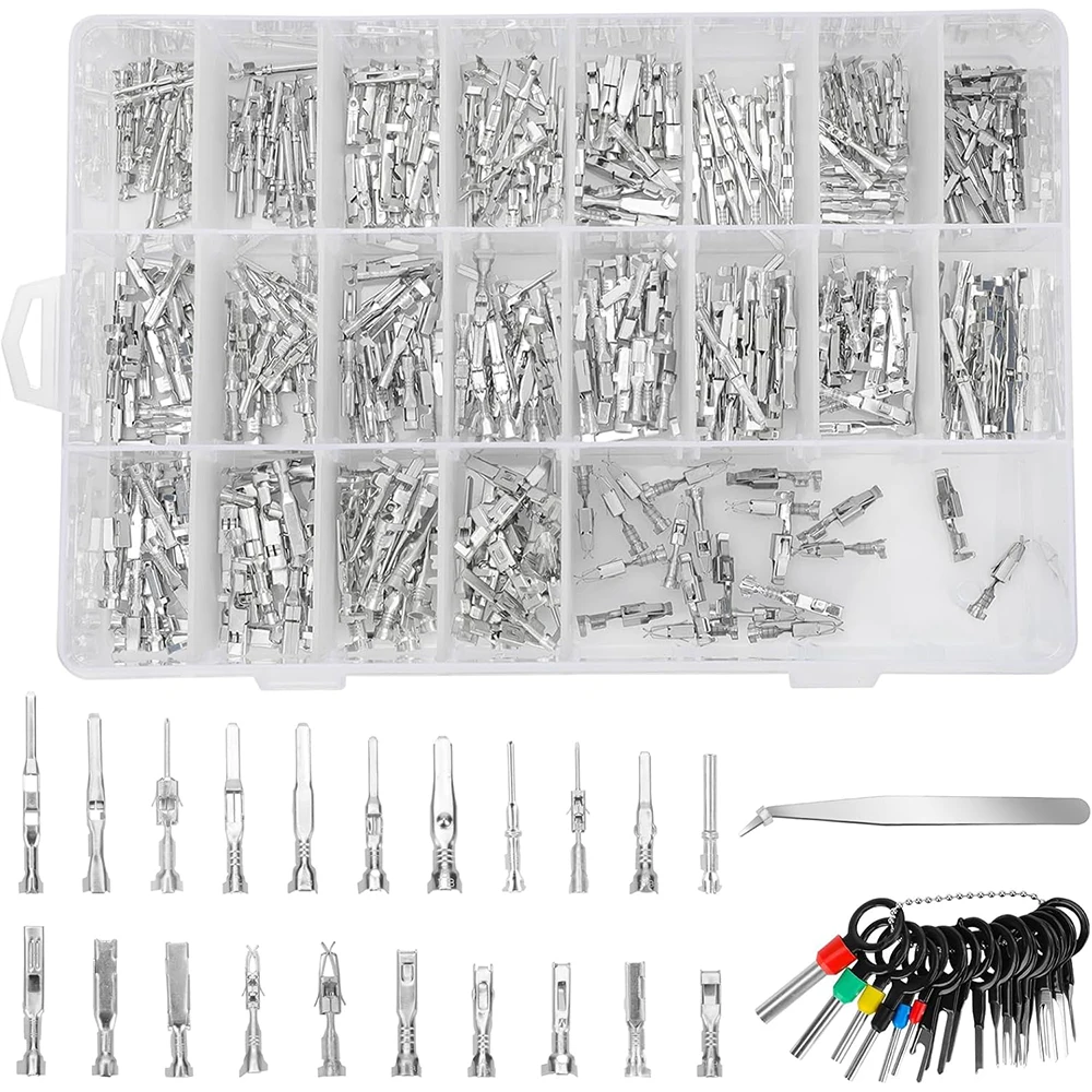 420PCS connector pin terminal kit1/1.5/1.8/2.2/2.8/3.5mmnon insulated ...