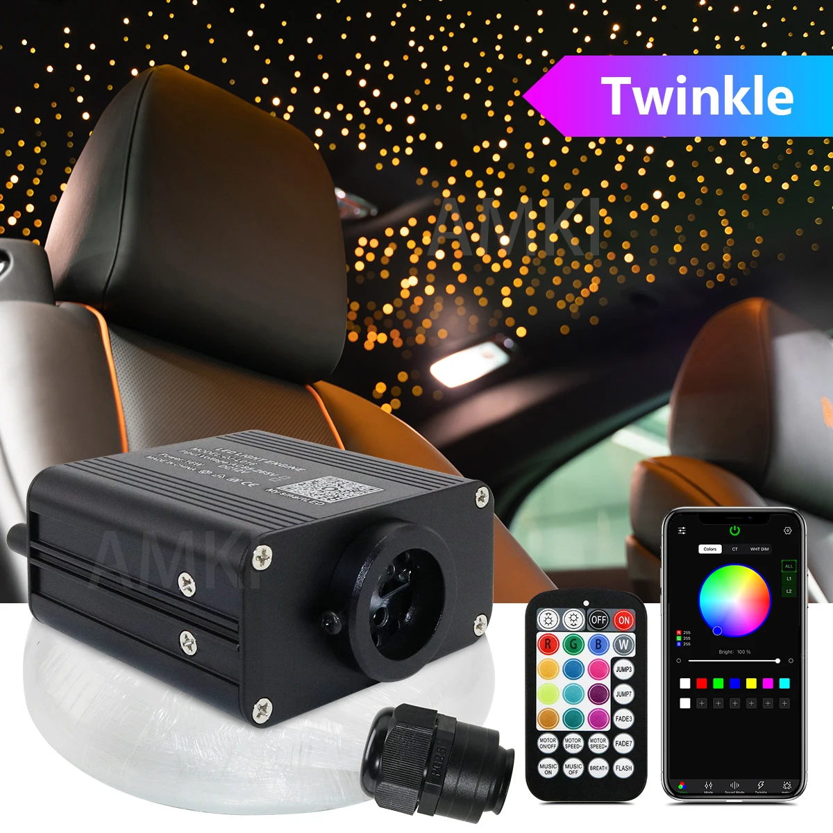 16W-Twinkle-RGBW-Car-Starry-Sky-Light-APP-Music-Car-Roof-Star-Optic ...