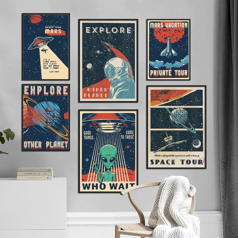 Space-Retro-Alien-Travel-Landscape-Poster-Movie-Sticky-Posters-Retro ...
