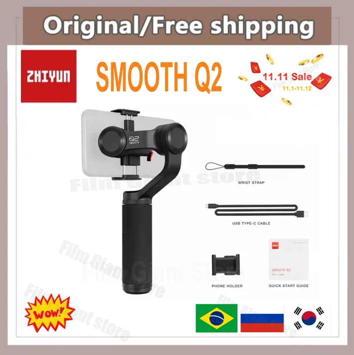 Zhiyun Official Smooth Q2 Phone Gimbal 3-axis Pocket-size Handheld Stabilizer For Smartphone ...