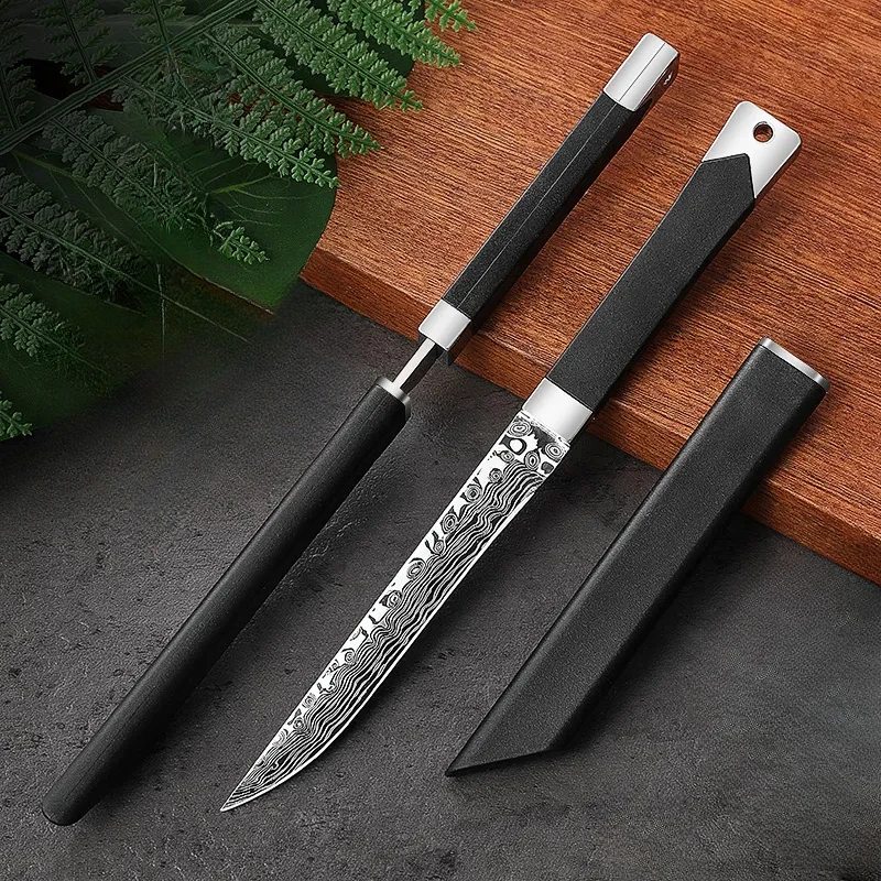 BAKULI-1-2pc-Silver-Stripe-Black-Samurai-Knife-Sharp-High-Hardness-EDC ...