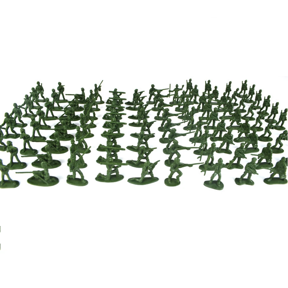 100Pcs Military Playset Plastic Toy Soldiers Mini Warrior Elite Force ...