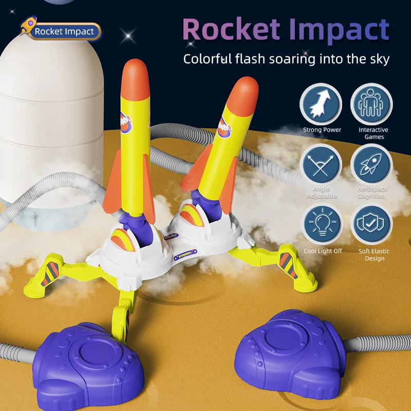 Kid-Air-Rocket-Foot-Pump-Launcher-Toys-Sport-Game-Jump-Stomp-Outdoor ...