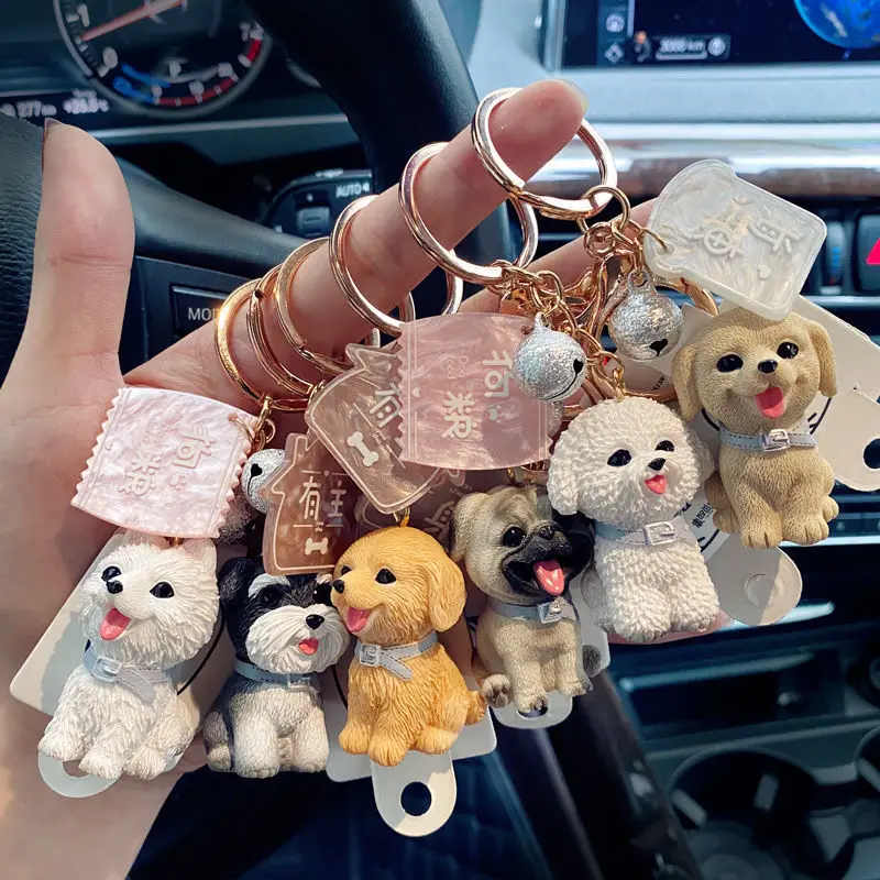 Creative-Cute-Teddy-French-Bulldog-Pet-Dog-Keychains-For-Kind-Hearted ...