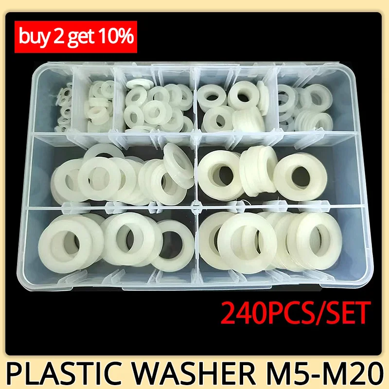 M2 M3 M4 M5 M6 M8 M10 M12 M14 M20 플라스틱 와셔 나일론 PVC 개스킷 세트, 단단하고 부드러운 투명 ...