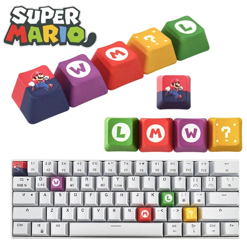 5PCS-Super-Mario-Classic-Retro-Game-Keycaps-Keyboard-for-Mechanical-New ...