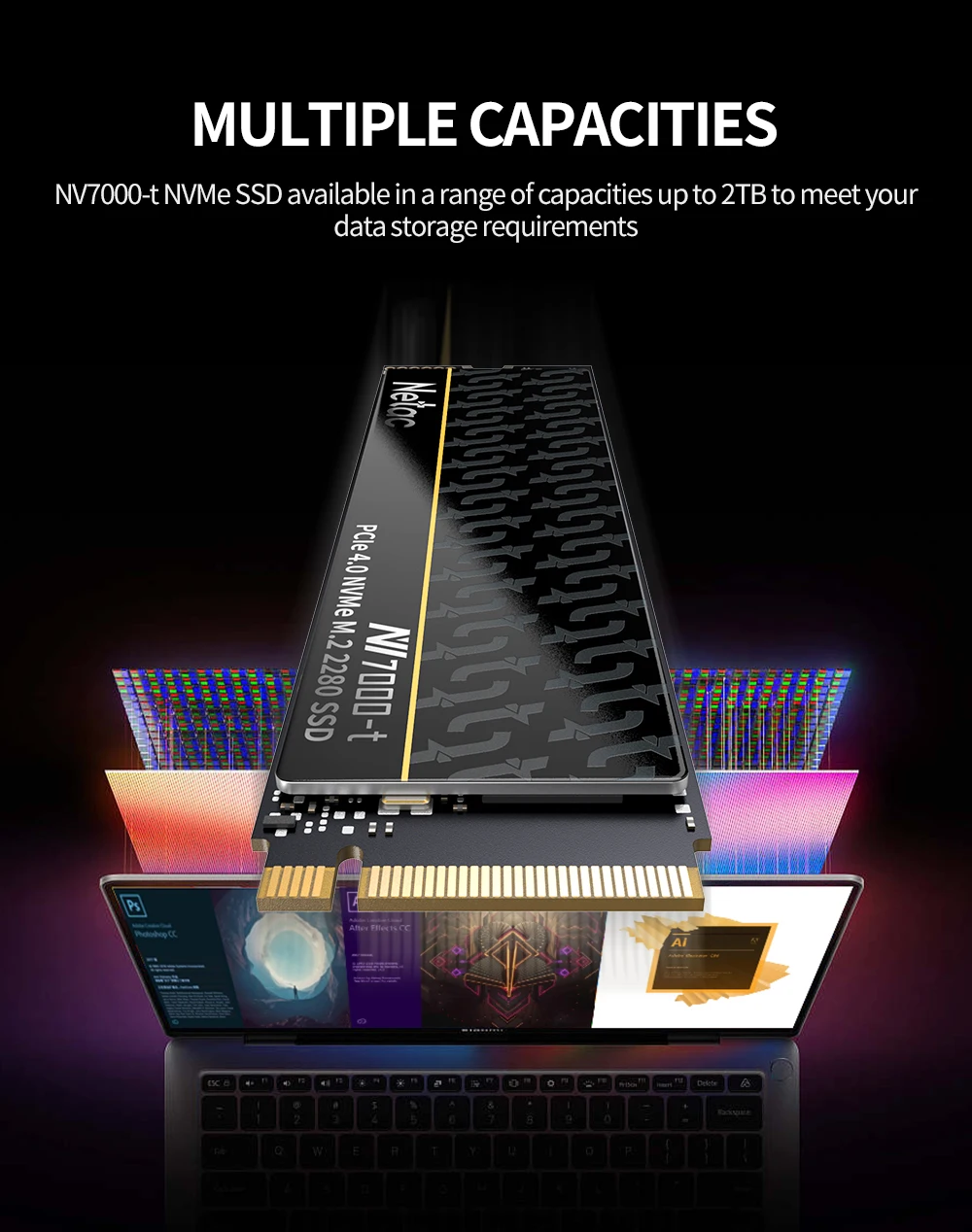 SSD-накопитель Netac NVME M2 7400 Мб/с, 1 ТБ, 512 ГБ, PCIE4.0 | AliExpress