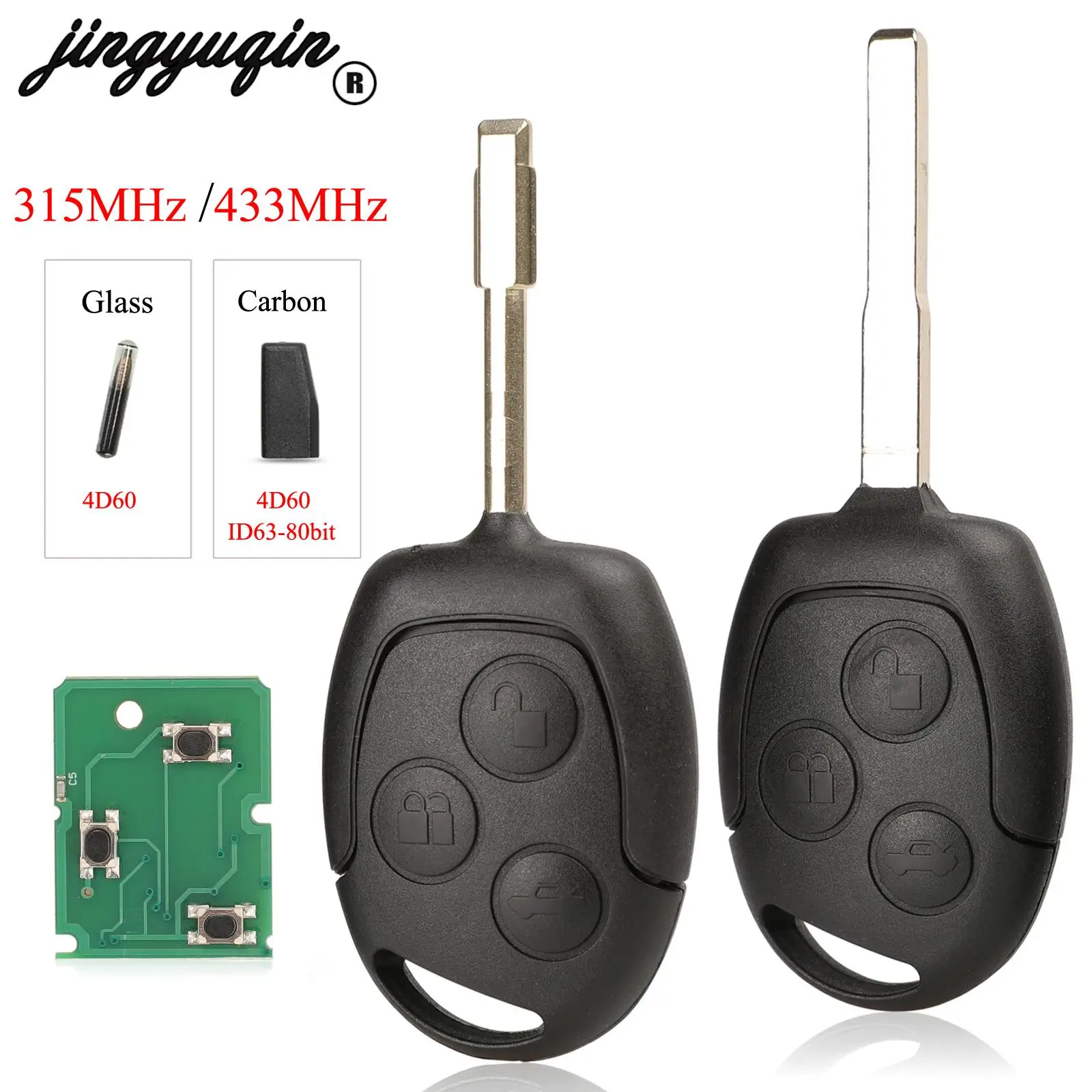 jingyuqin-3-Buttons-Remote-Key-315-433Mhz-For-Ford-Focus-Fiesta-Fusion ...