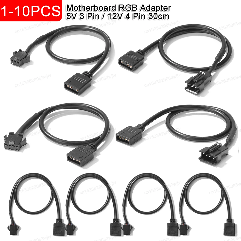 30cm-5V-3-Pin-12V-4-Pin-Motherboard-RGB-Adapter-Conversion-Cable ...