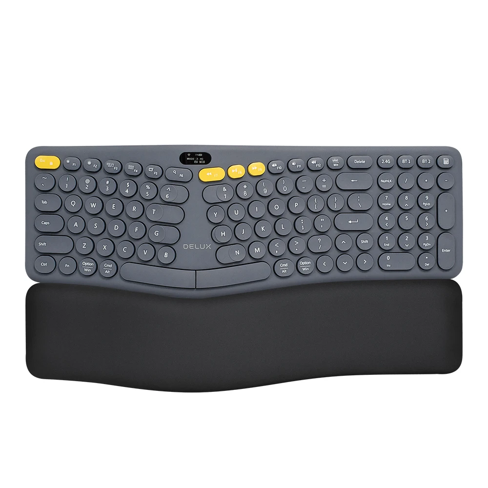 Delux-GM903-Black-Wireless-Ergonomic-Keyboard-BT-2-4G-USB-Split ...