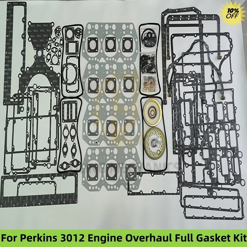 For Full Gasket Kit for Perkins 3012 engine of excavator,including ...