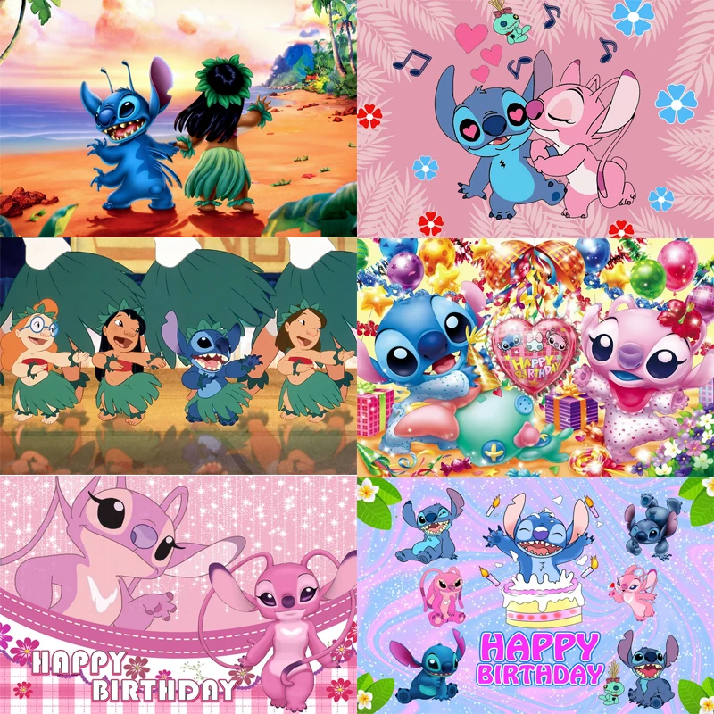 Cartoon-Lilo-Stitch-Theme-Party-Backdrops-Photo-Studio-Hawai-Hula ...