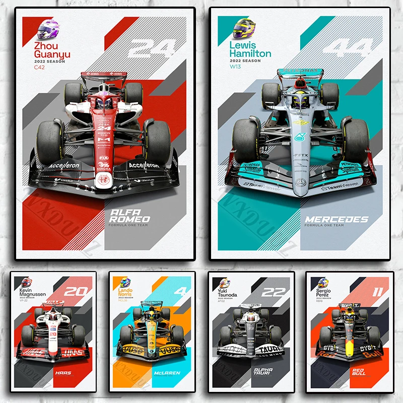 F1-Racing-Car-Poster-Print-Canvas-Paintings-Motorcade-Formula-1-Car ...