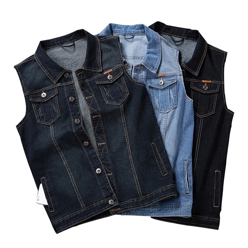 Sleeveless Jeans Jacket Man | Denim Sleeveless Jacket | Men's Denim ...