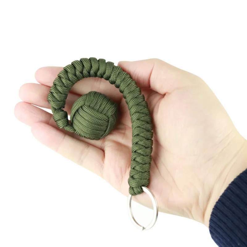 Paracord Keychain Self Defense Monkey Fist Steel Ball Safety Protect ...