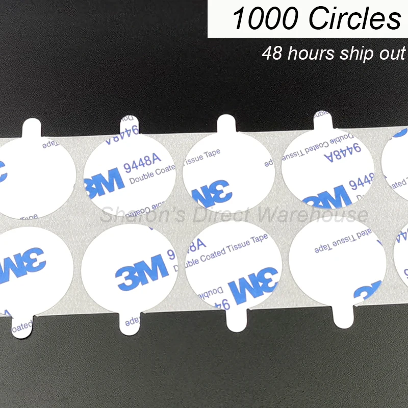1000pcs-Round-Circles-Diameter-20mm-25mm-30mm-with-3M-9448-White-Double ...