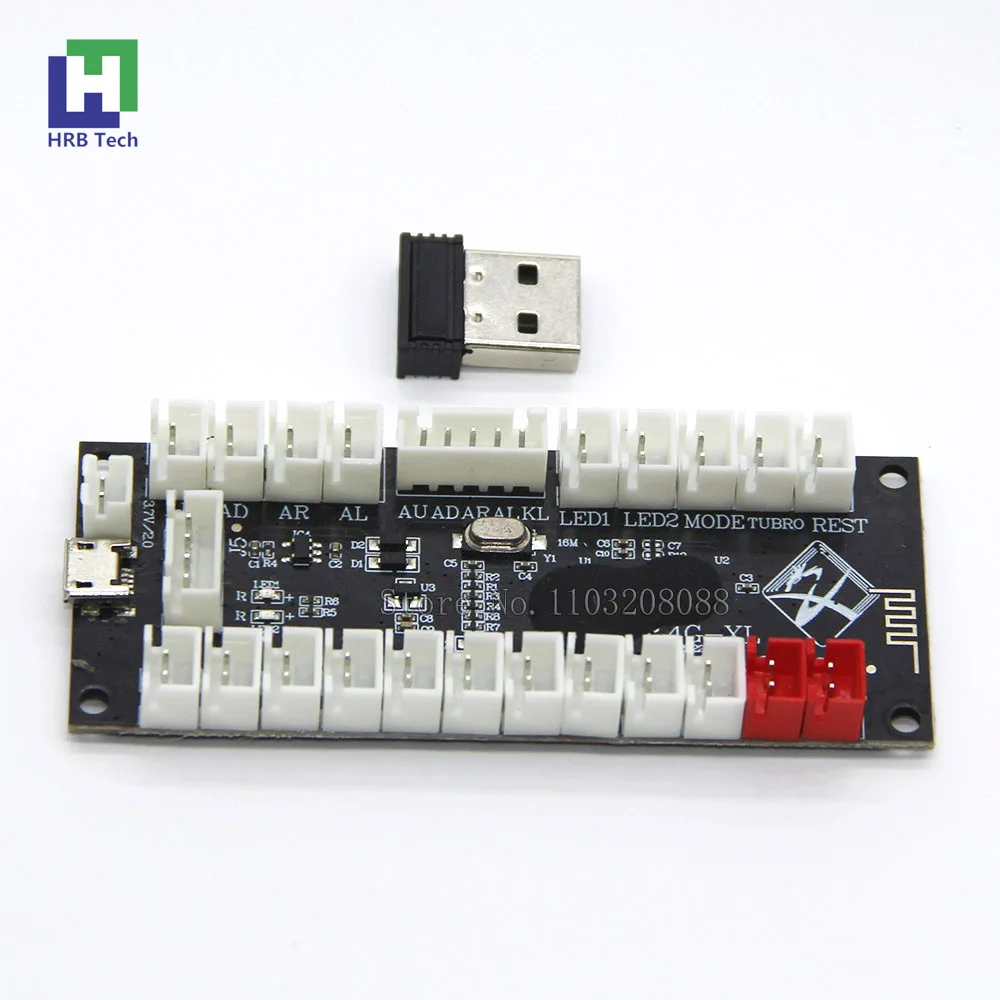 2.4G Wireless Zero Delay Joystick Encoder Arcade Game Controller Board ...