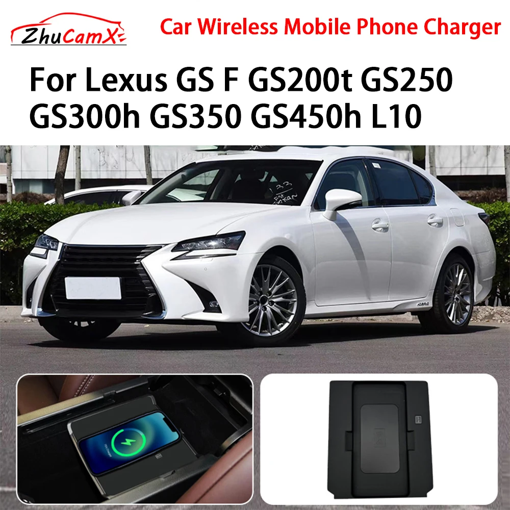 Car Wireless Mobile Phone Charger Center Console Storage QI 18W iPhone ...