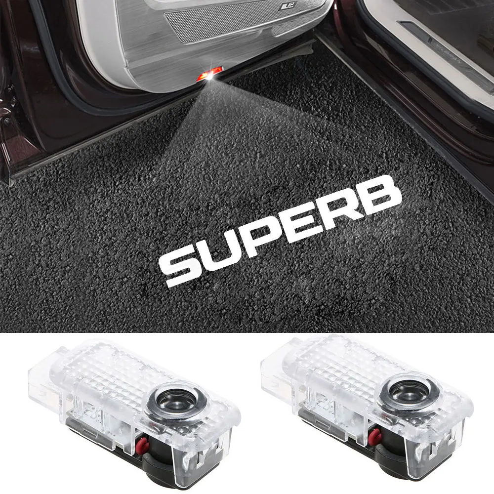 2Pcs-Car-Door-Puddle-Lights-For-Skoda-Superb-3-3U-2006-2007-2008-LED ...