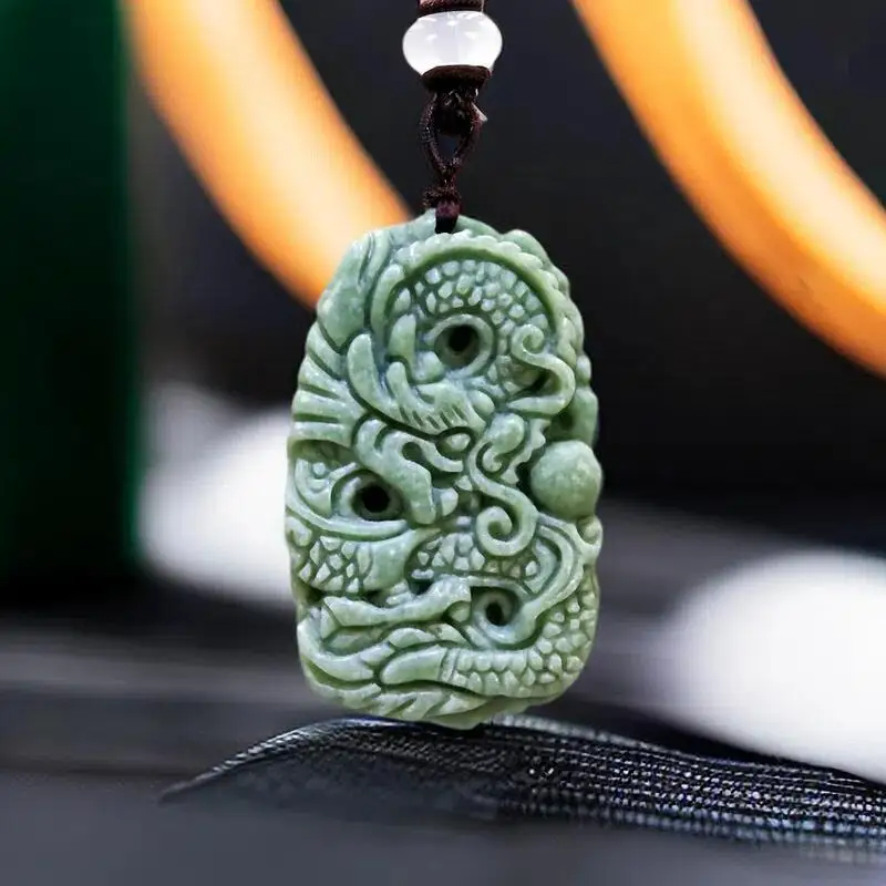Natural-Real-Jade-Dragon-Pendant-Necklace-Fashion-Carved-Jewelry-Stone ...