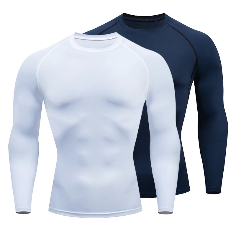 Compression Running Shirts Men Dry Fit Fitness Gym Men's Rashguard T ...