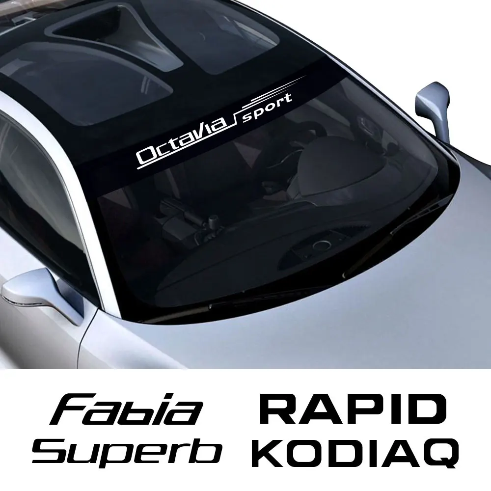 Car-Front-Windshield-Sticker-Auto-Accessories-For-Skoda-Octavia-Fabia ...