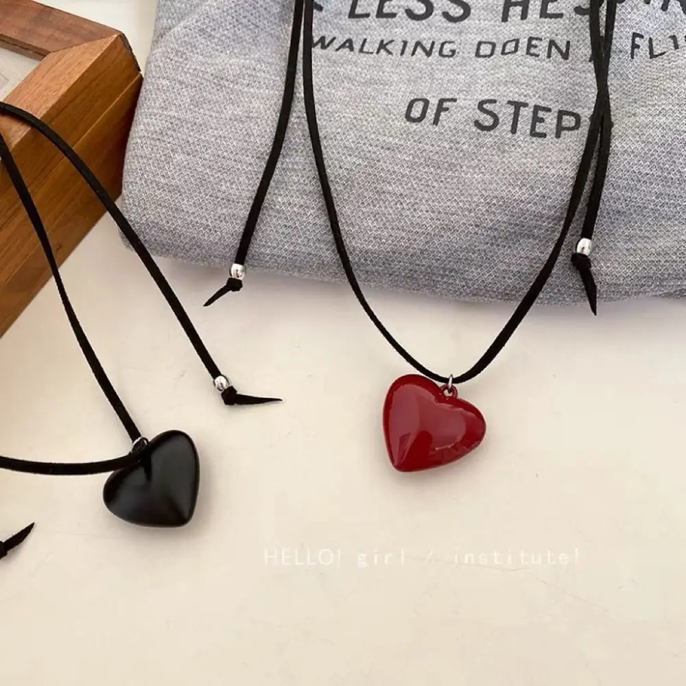 Korean Style Love Pendant Necklace Minority Design Charms Rope Chain ...