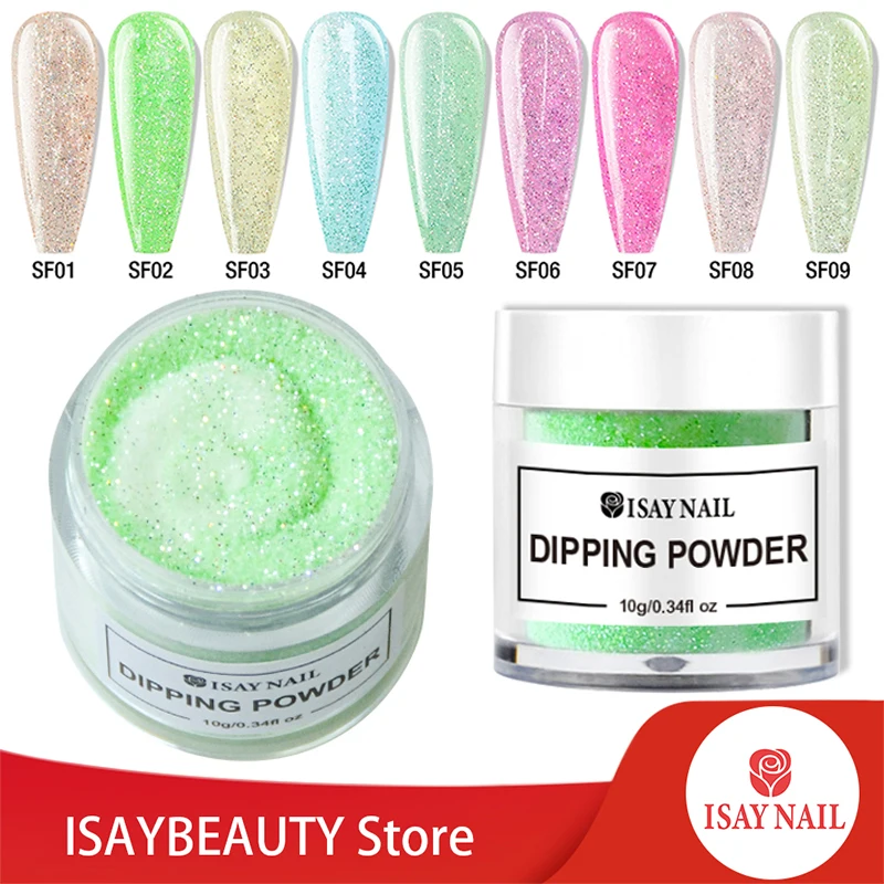 Isaynail 아크릴 및 디핑 파우더 네일 더스트 안료 파우더 프렌치 딥 네일 글리터 파우더 매니큐어 Diy용 안료