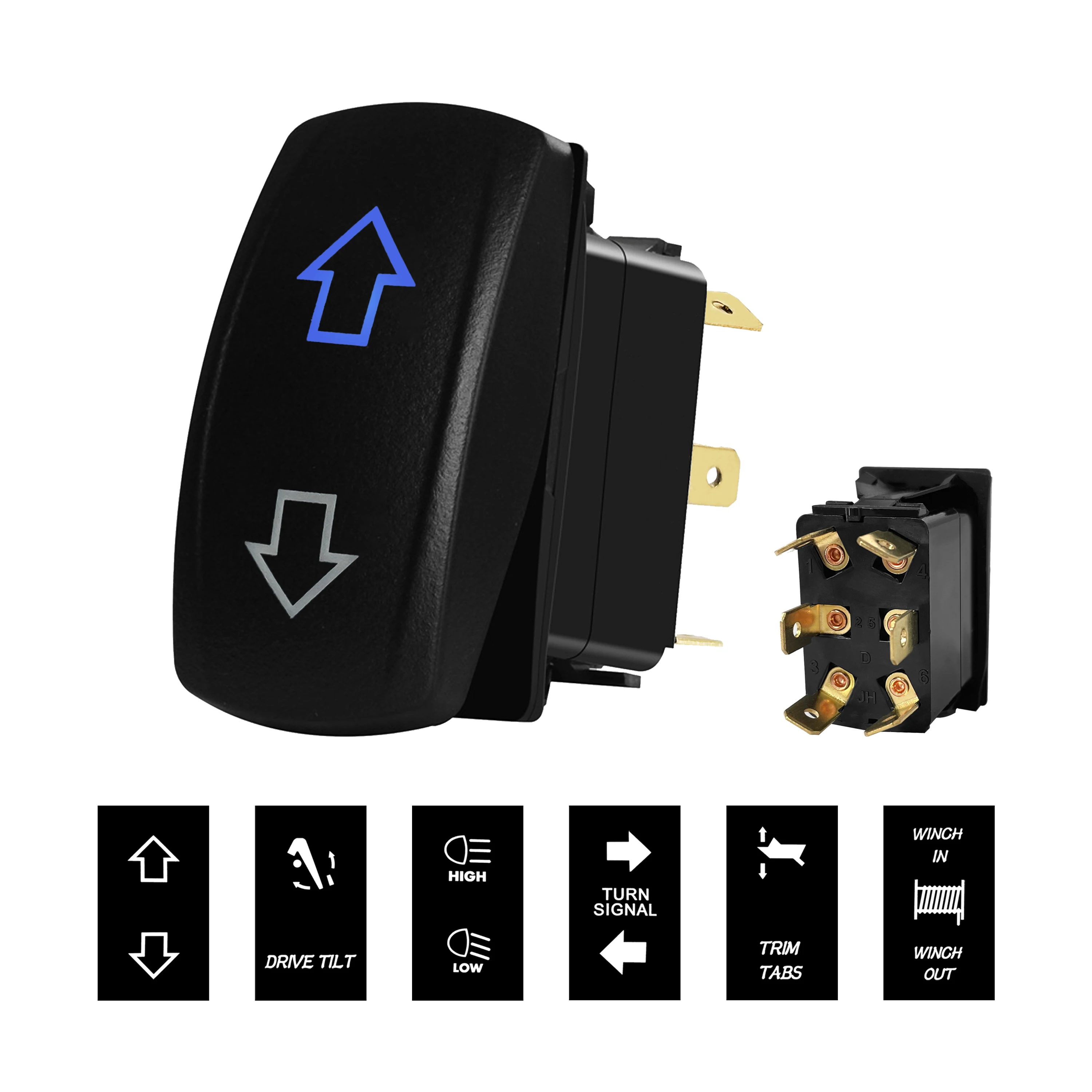 1Pcs-6Pins-ON-OFF-ON-Reverse-Polarity-Reversing-Rocker-Switch-Arrows ...