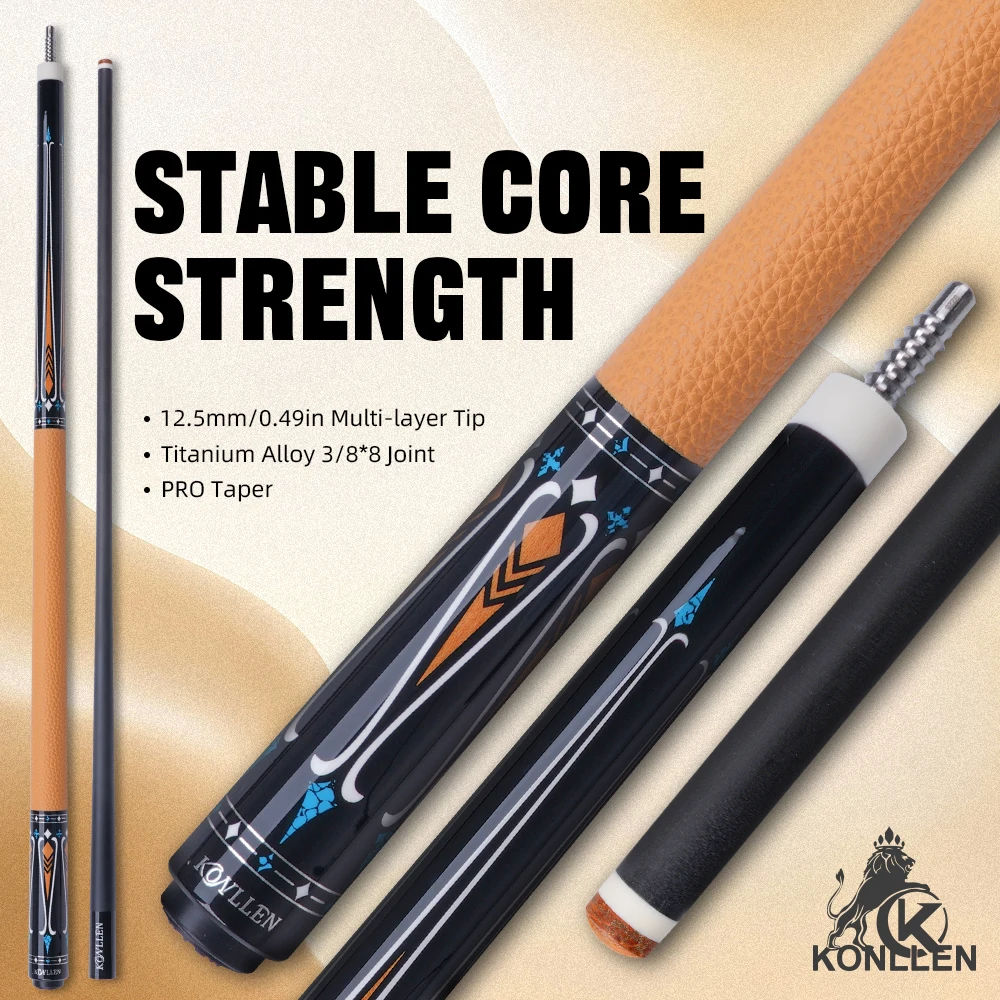 KONLLEN Carbon Fiber Pool Cue Stick 58-inch Professional Pool Sticks ...