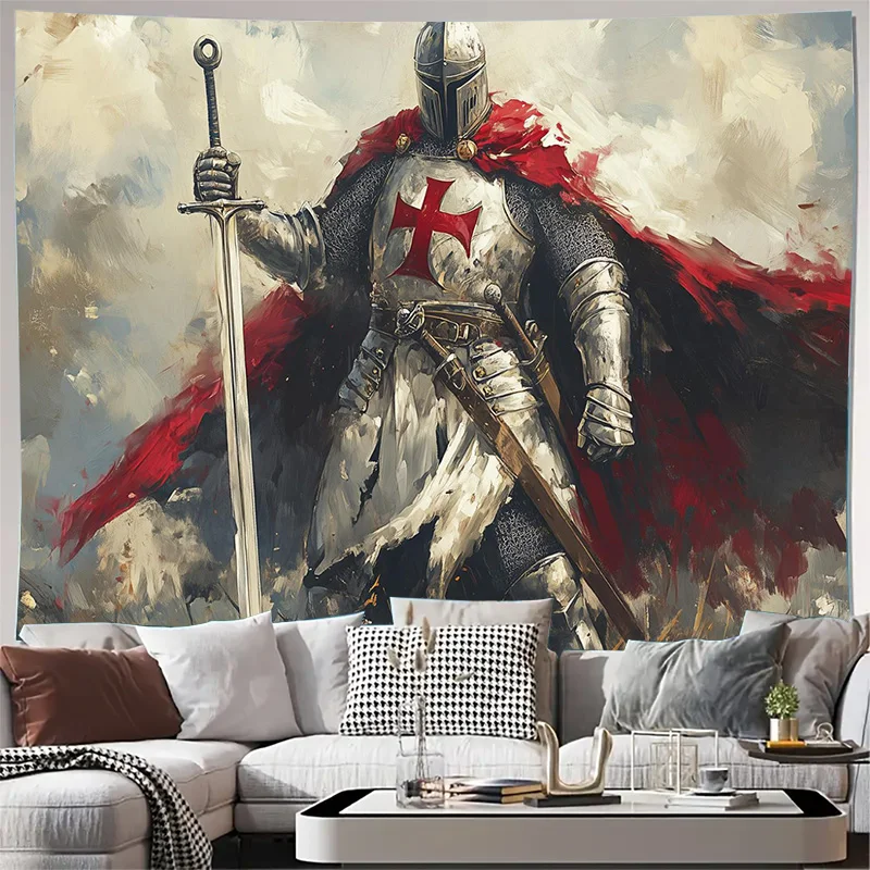 Vintage Red Cross Knight Armor Wall Art Prints Medieval Poster ...