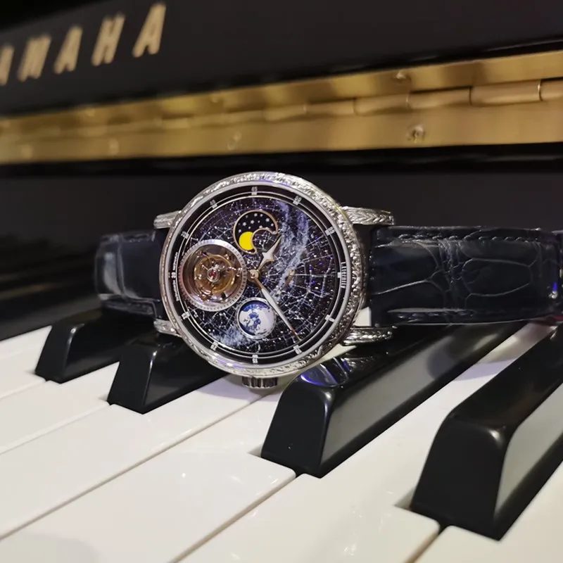 Men's Super Automatic Tourbillon Mechanical Watch Milky Way Luminous ...