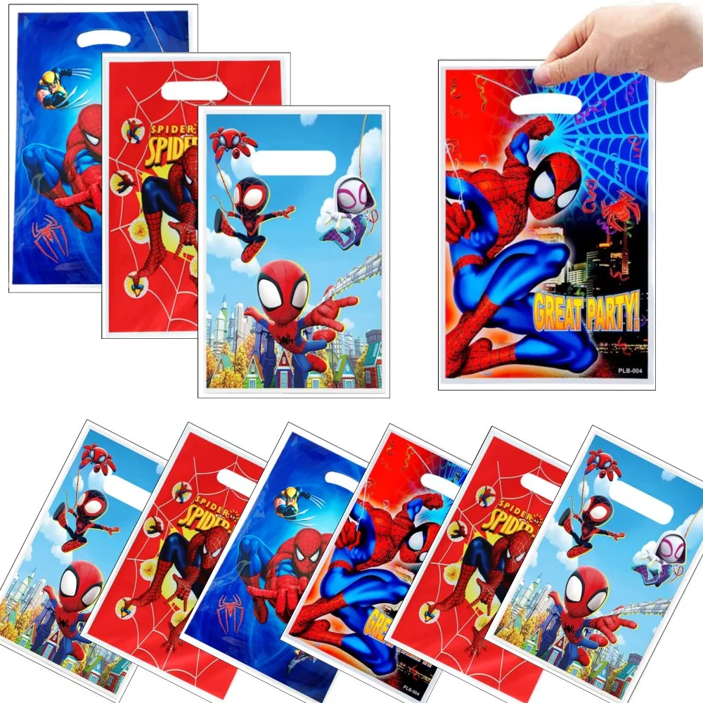 Spiderman Birthday Party Gift Bags Spider Theme Plastic Candy Bag Child ...