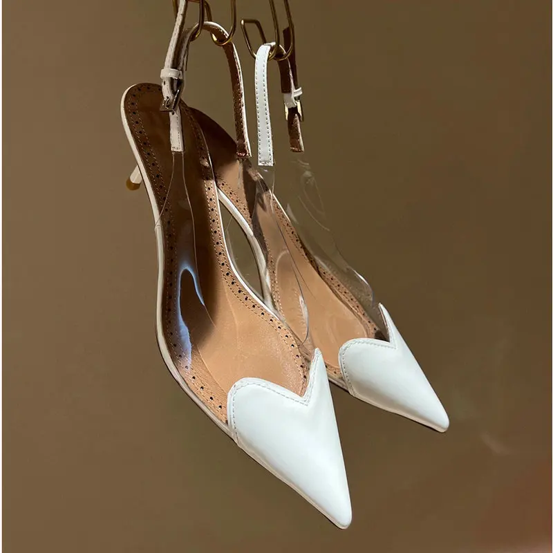 Fashion Heart Design Women Pumps Sexy Pointed Toe Clear High Heels ...