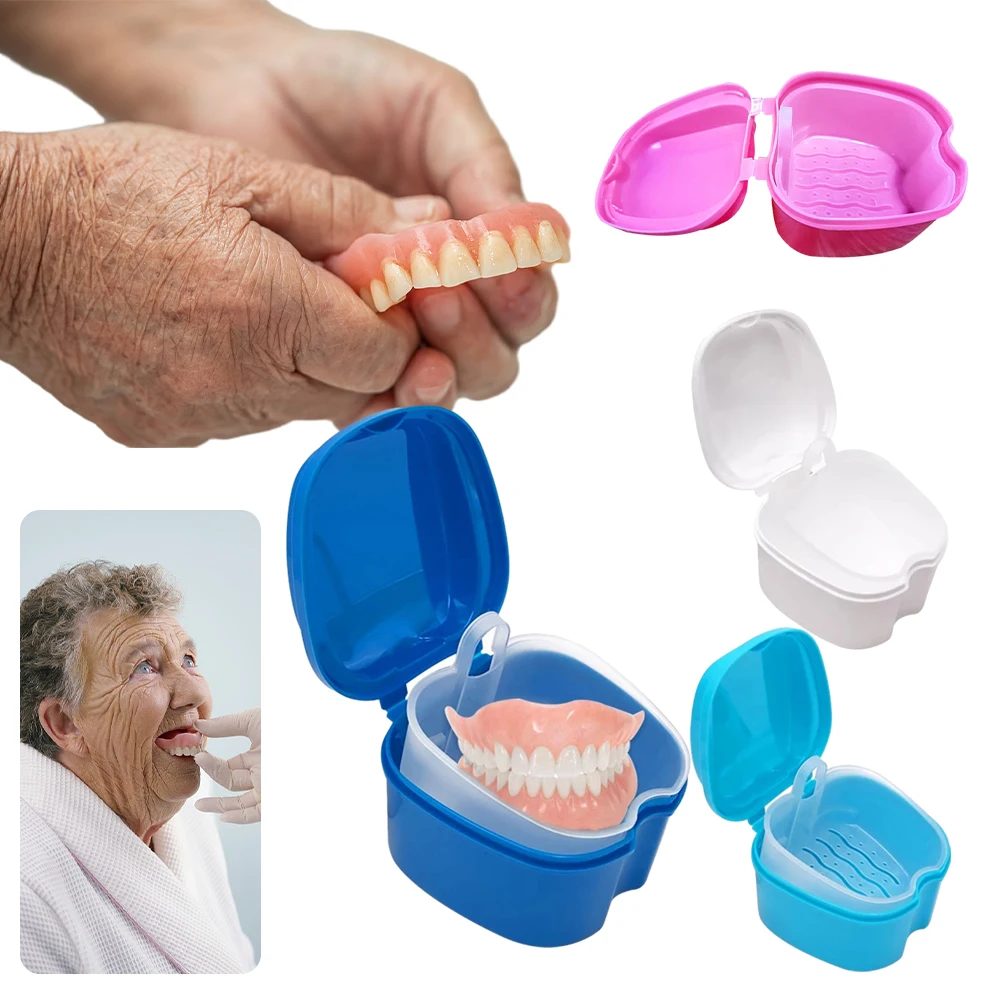 Denture-Bath-Box-Dental-False-tooth-Storage-Box-with-Hanging-Net ...