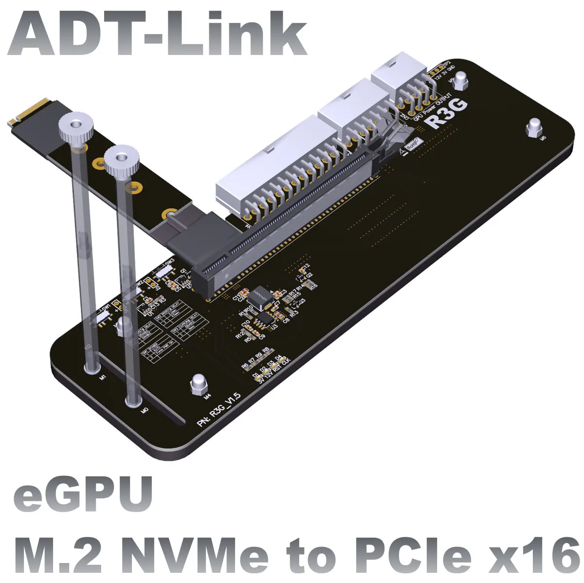 ADT-Link M.2 NVMe edge to PCIe x16 connector eGPU Adapter R43SG 3.0/4.0 ...