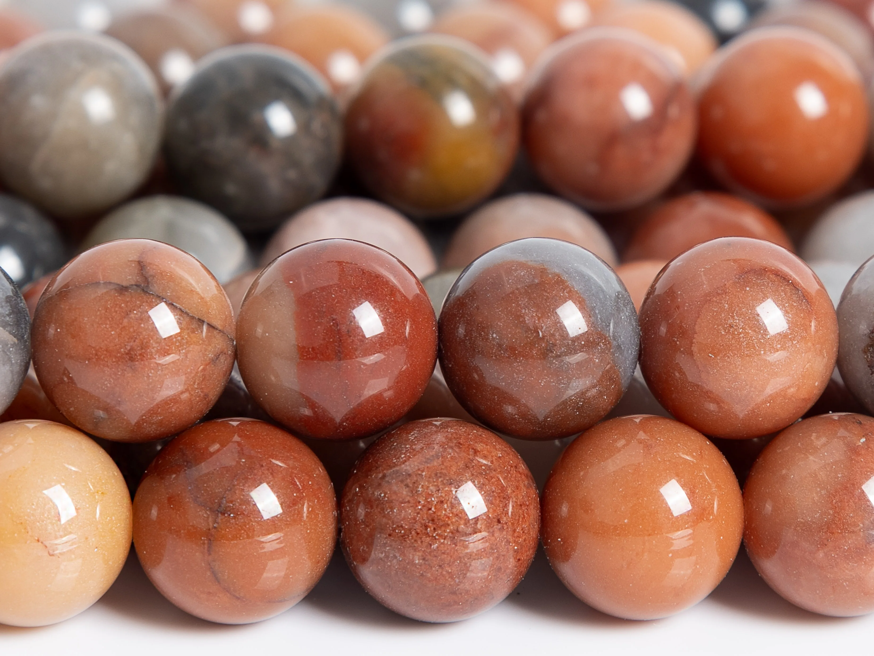 Red-Gray-Brown-Three-color-Jade-Beads-Genuine-Natural-Grade-AAA ...