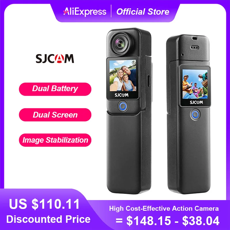 SJCAM C300 Pocket Action Camera 4K FHD With Long Battery Life Video 30M ...